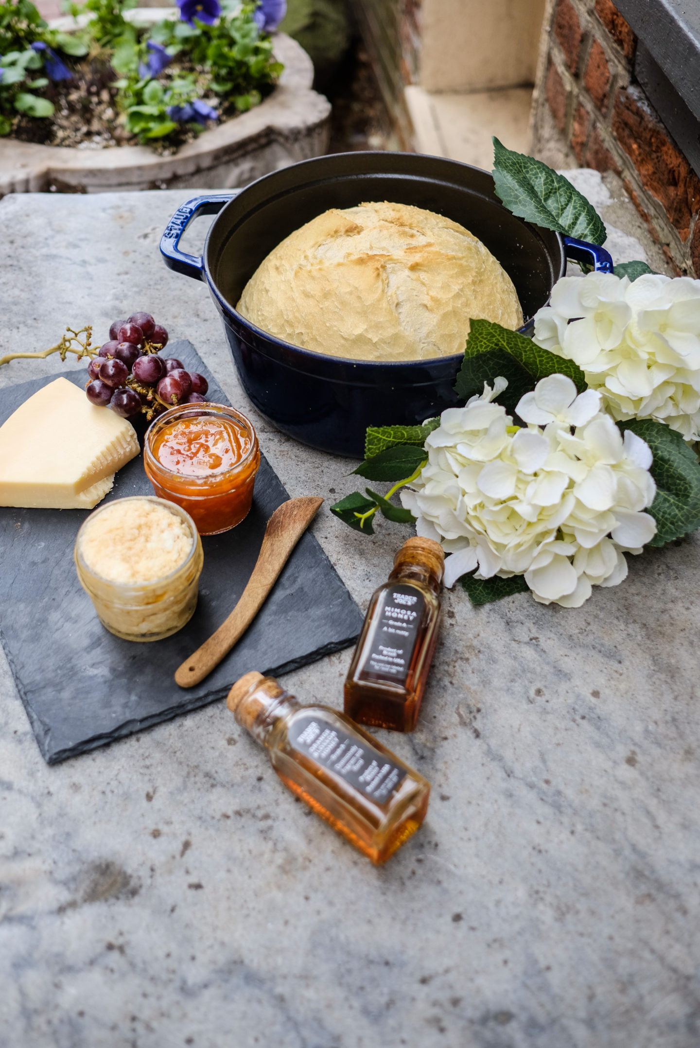 Homemade Dutch Oven Bread with Whipped Honey Butter