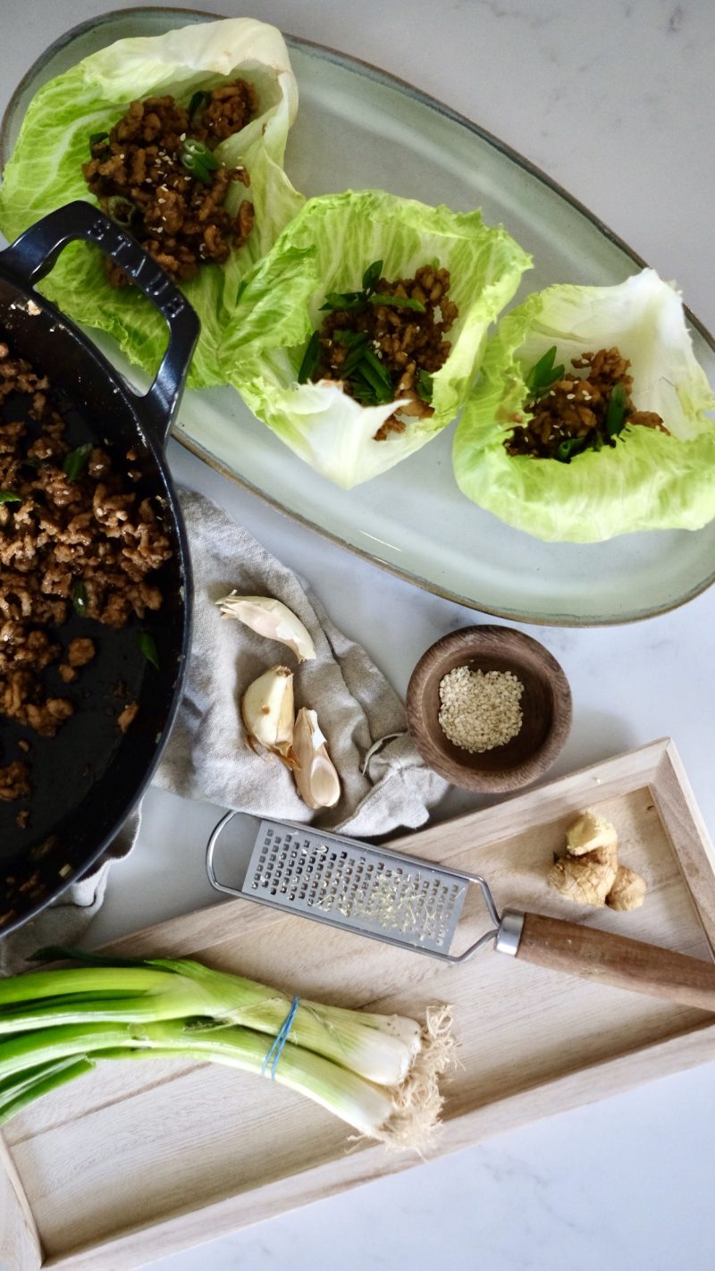 Asian Inspired Lettuce Wraps - Style + Eat
