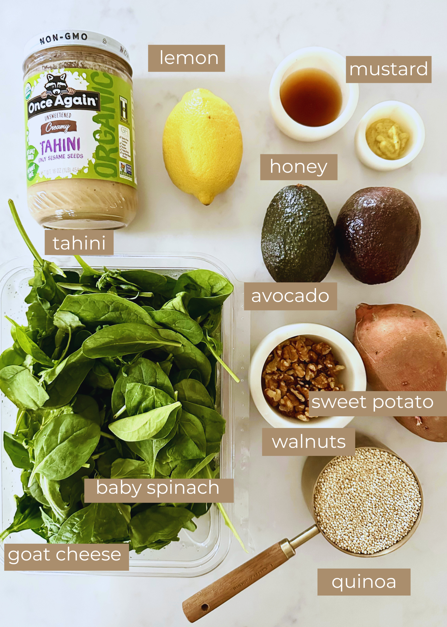 Quinoa Harvest Bowl with Honey Tahini Dressing - Style + Eat